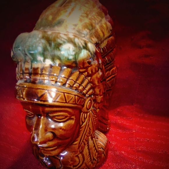 Vintage | Accents | 95s Handmade Vintage Indian Chief Coin Bank ...